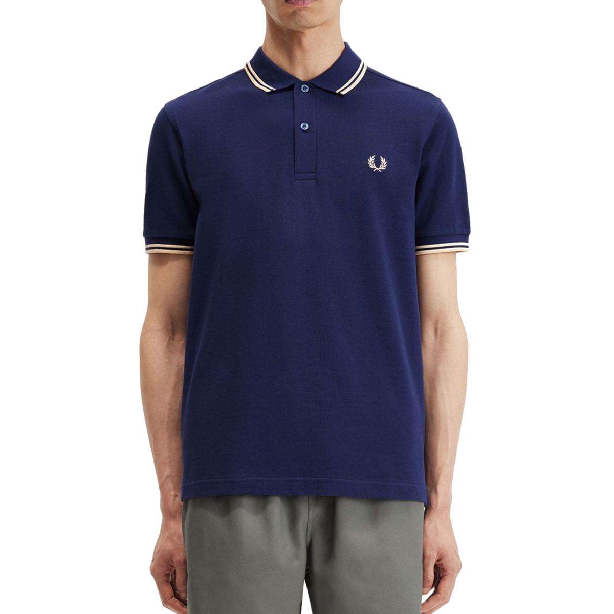 Fred Perry - Twin Tipped Polo - French Navy/ Ice Cream - Spezialist in ...